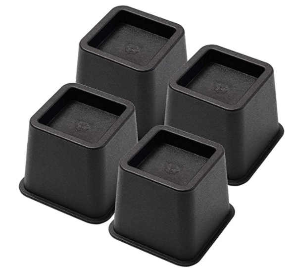 4-Piece 3-Inch Adjustable Trapezoidal Furniture Foot Mat PP Plastic ...