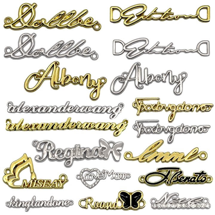 High Quality Custom Brand Name Letter Engraved Plate Tag Garment Metal ...