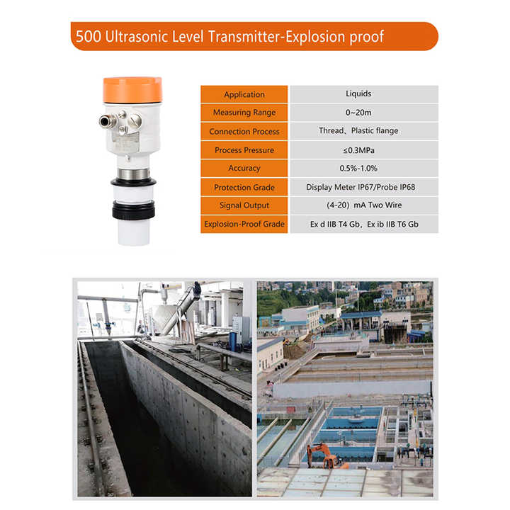 HCCK 4-20ma Ultrasonic tank Level Meter Rs485 0-20m Ultrasonic Level Meter tank Liquid Level ...