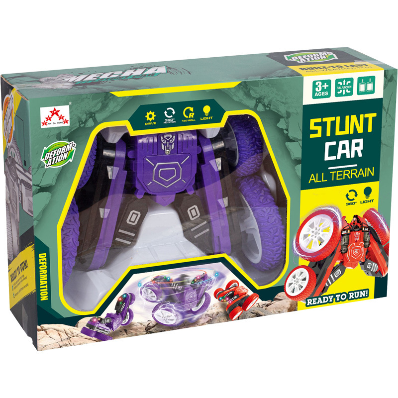 Masina cu telecomanda Stunt Car, Rotatie 360, lumini, controlare prin ...