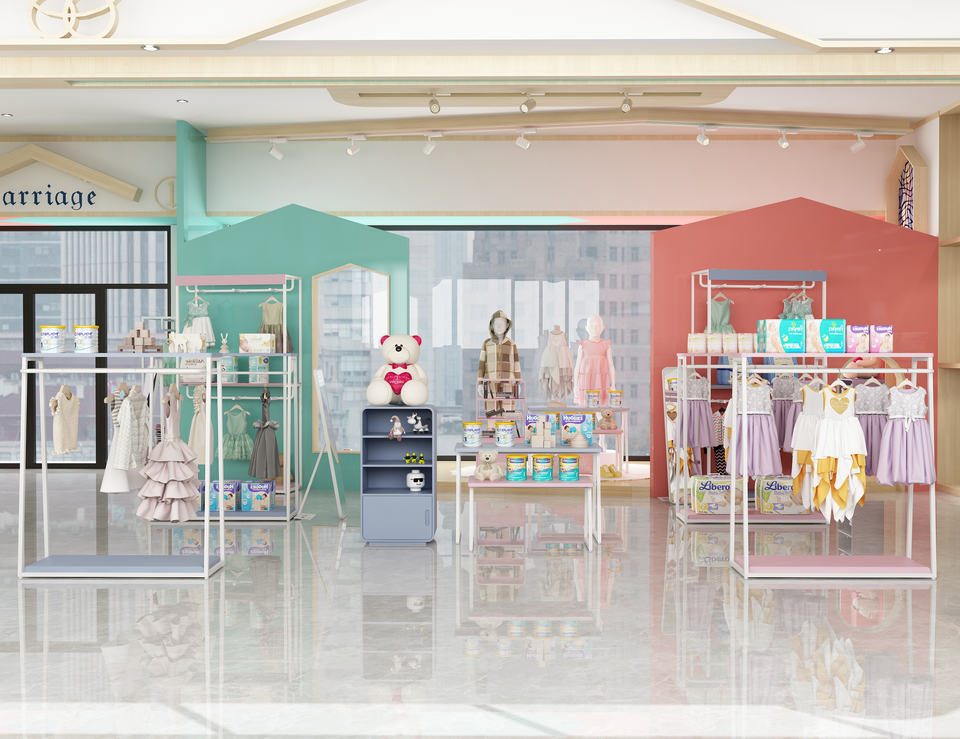 Custom Iron Tube Cloth Display Stands for Retail Boutiques