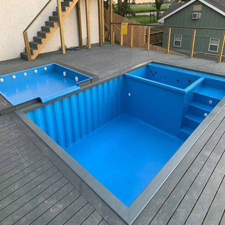 Custom Home Container Pool 20ft 40ft Outdoor jacuzzi Fiberglass Above ...