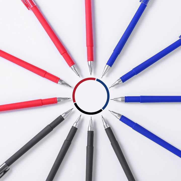GP-380 Frosted Gel Pen - 12pcs Box, 0.5mm Carbon Water-Based Pen