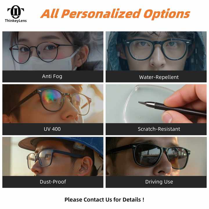 1.56 Photochromic Progressive Photo Grey Prescription Lenses Eyeglasses ...