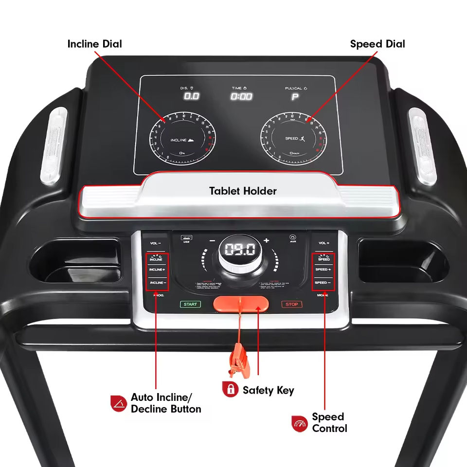 Electric Running Treadmills Large Widened Folding Speed Adjustable ...