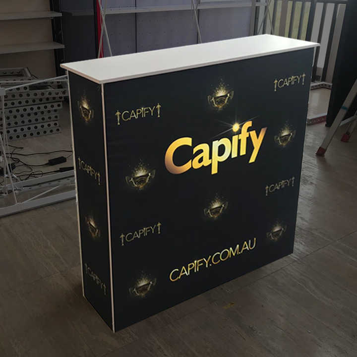 Aluminum Backlit Pop up Trade Show Reception Desk Counter| Alibaba.com
