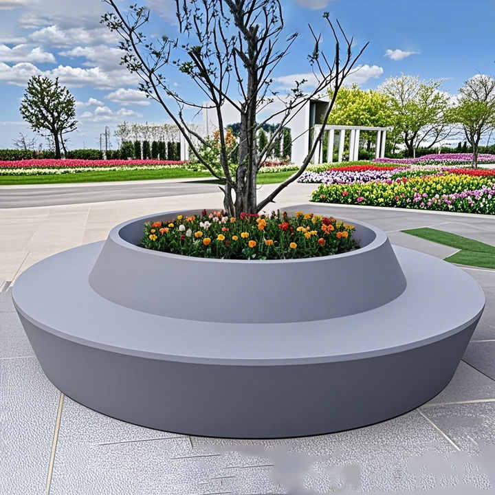 G029 Custom Tree planter and ring chair Tectonite Lounge seating GRC ...