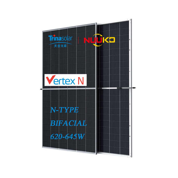 Tier 1 Trina Vertex Monocrystalline Solar Panel N-Type Half Cell Topcon Bifacial with Dual Glass ...