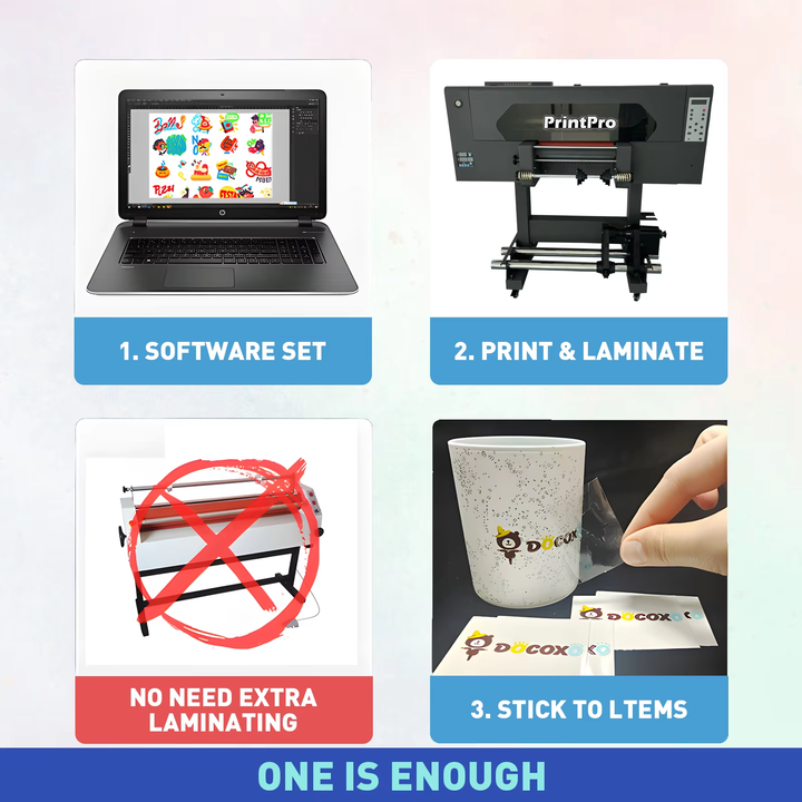 Printpro Digital Printing Machine A3 Uv Dtf Transfer Sticker Roll to Roll Uv Impresora Printer ...
