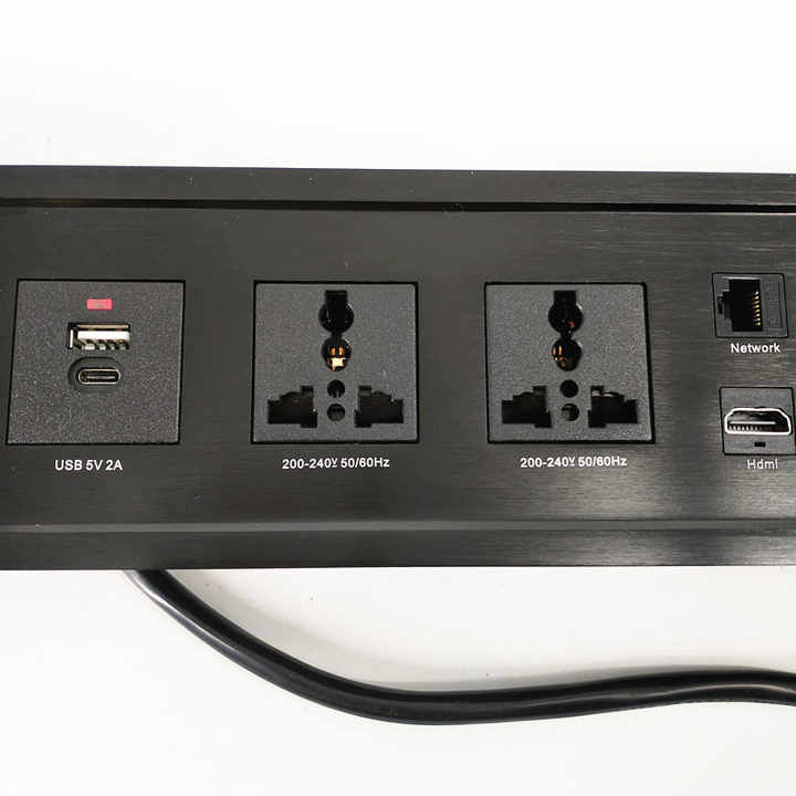 Universal Power Sliding Cover Desk Mount with Wireless Charger
