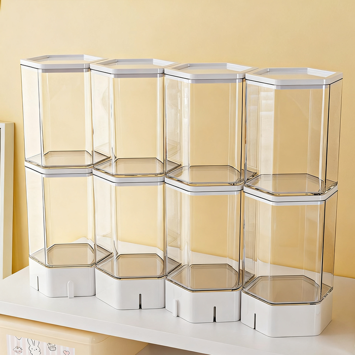Transparent Stackable Dustproof Irregular Hexagon PET Plastic Display ...