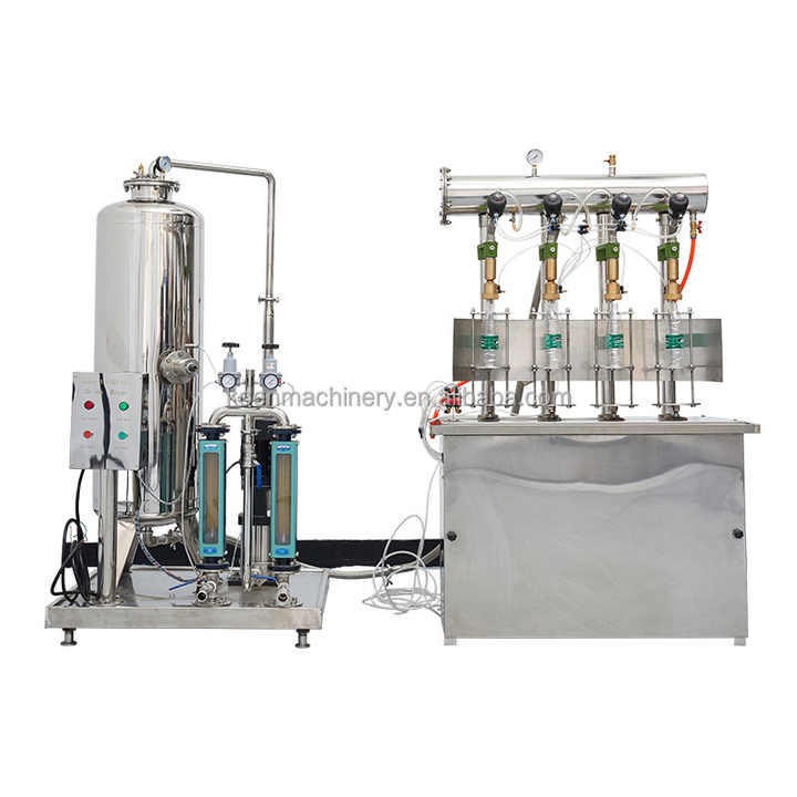 Semi Automatic Sparkling Water CO2 Carbonated Drink Cans Filling Machine