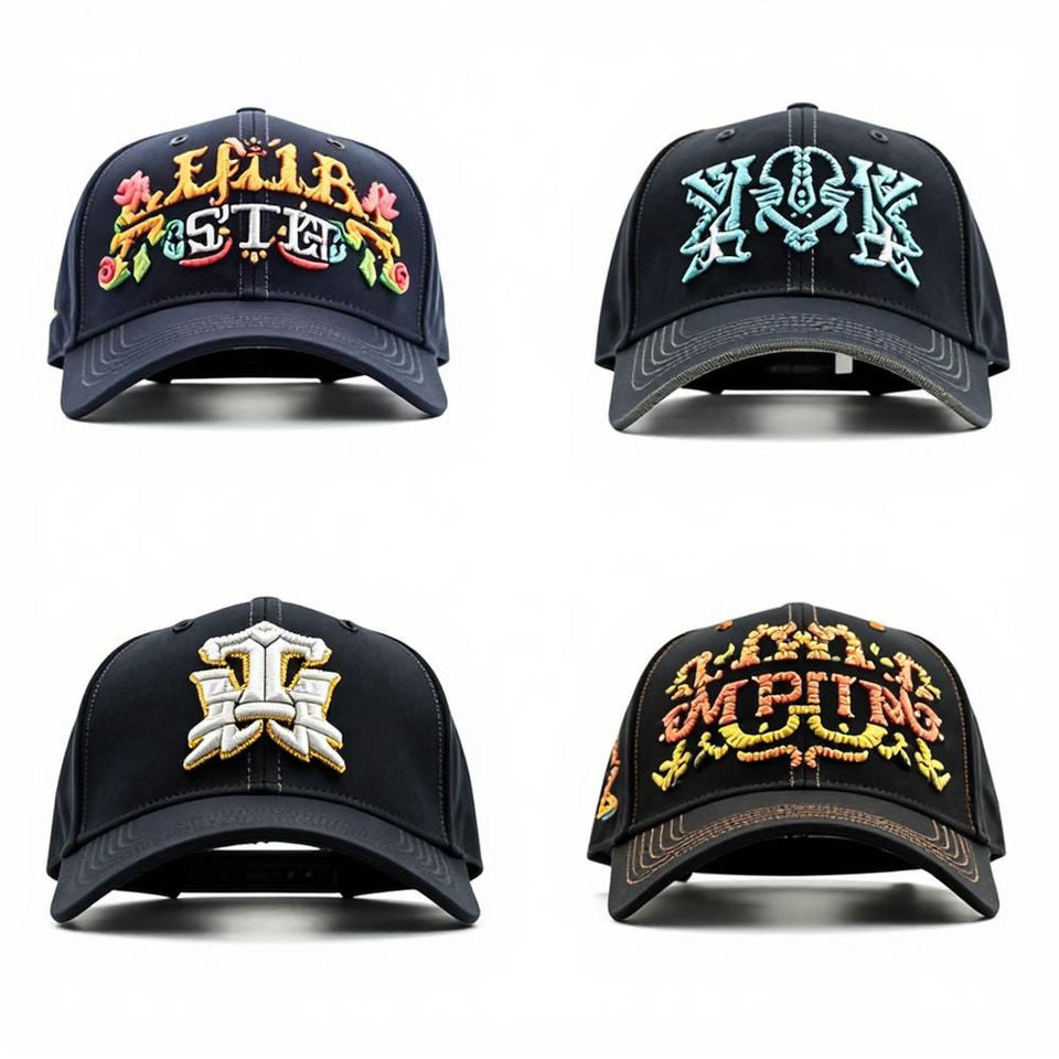 Shop Custom Hip Hop Style 5 Panel Hats with Rhinestone Embroidery