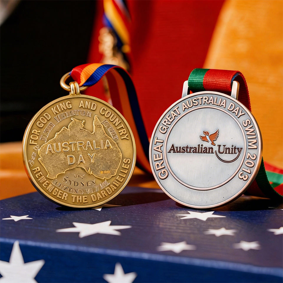 Custom Australia Day Commemorative Medals Relief Sport Medallions ...