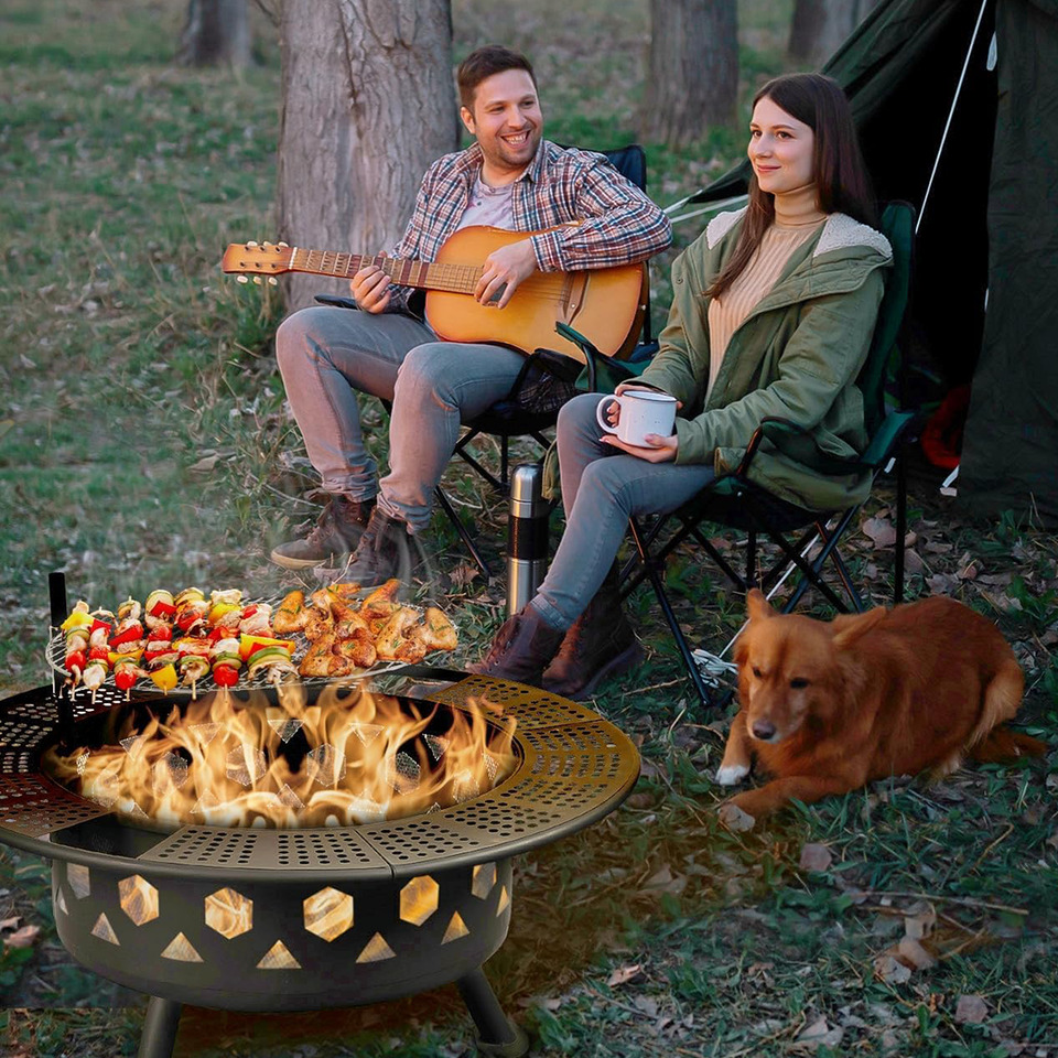 Factory Price Outdoor Wood Burning Steel Fire Pit Round 76cm Diameter Easy Assembly| Alibaba.com