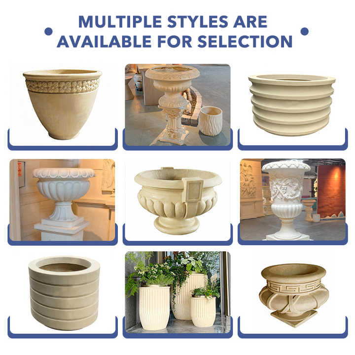 European Design Cast Stone Flower Pots for Outdoor Gardens