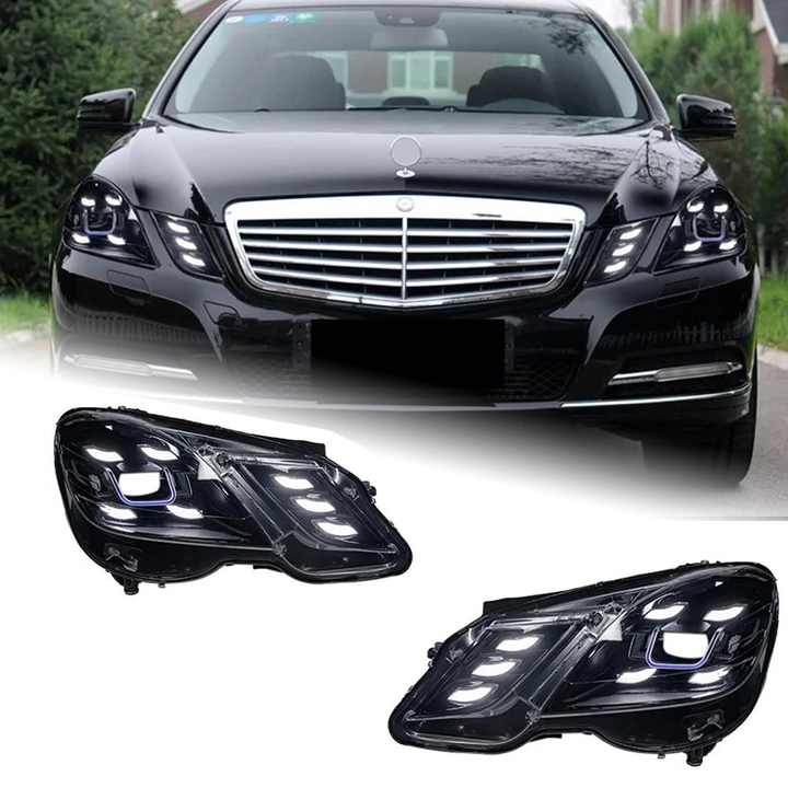 W212 Upgrade Headlights LED for Benz 2009-2012 E200 E300 E260 DRL Turn Signal High Beam Angel ...