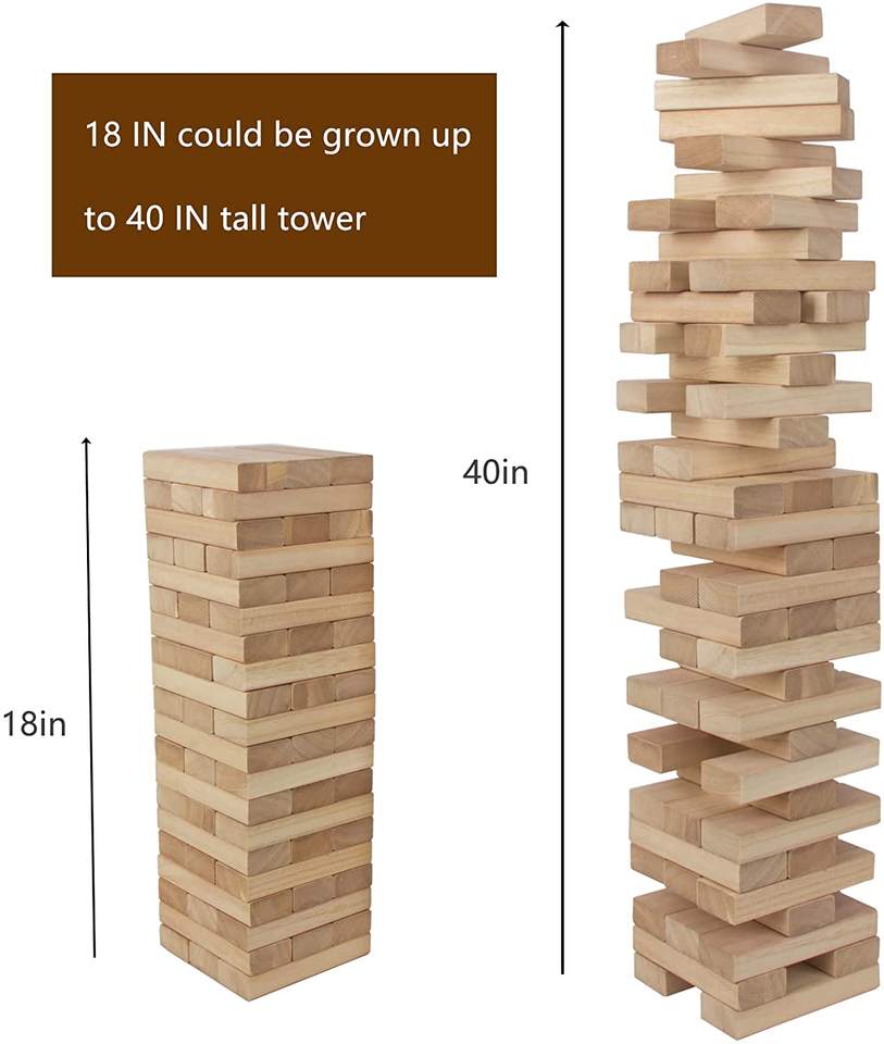54pcs Giant Wooden Eco-Friendly Outdoor Tumble Tower Building Set ...