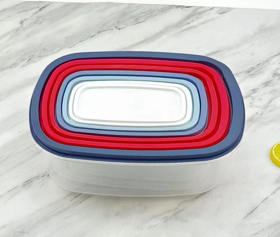 7pcs Rainbow Plastic Food Storage Containers Set Big Capacity Fresh ...