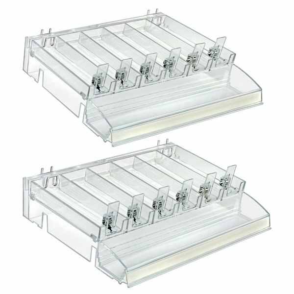 Acrylic Spring Shelf Pushers System - Adjustable & Versatile