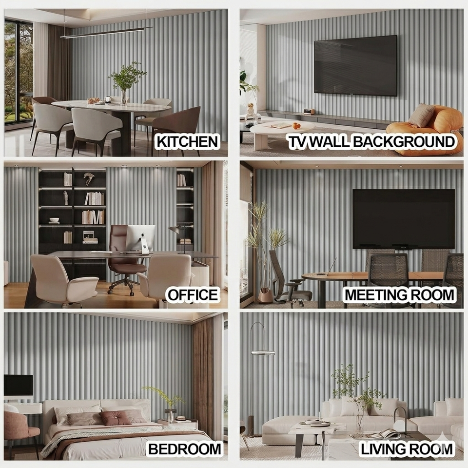 Semicircle Wave WPC Wall Panel 3D Fluted Curved Slat Board Waterproof ...