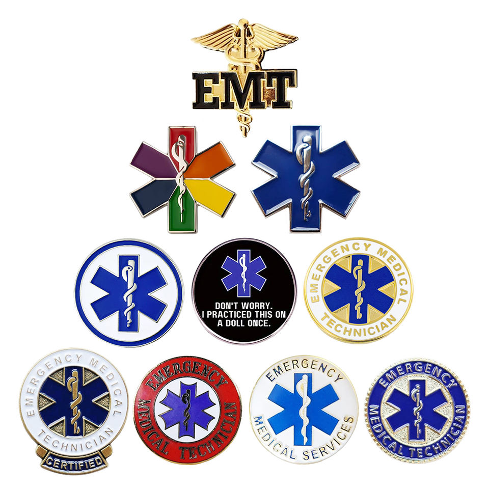 Wholesale Star of Life Medical Lapel Pins Enamel Health EMT Insignia ...
