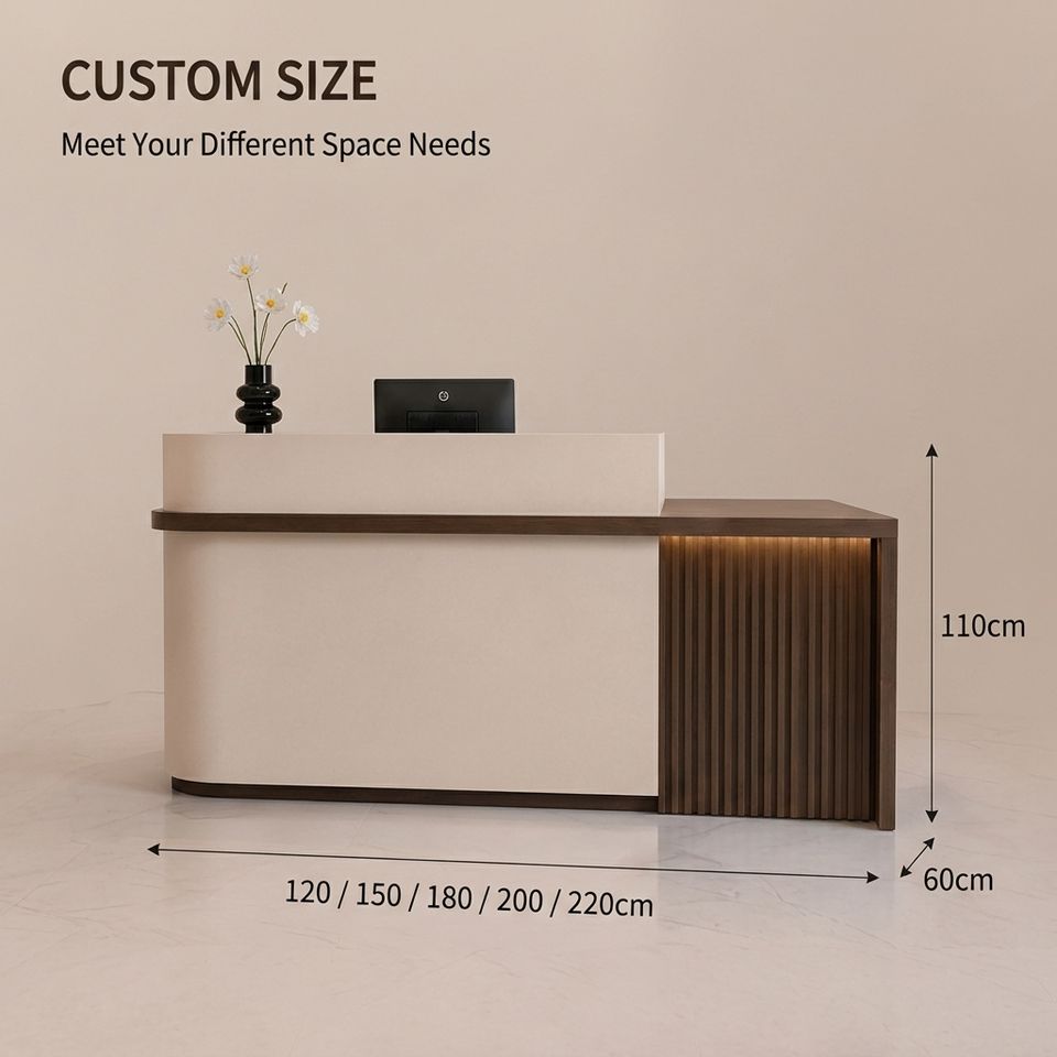 Modern MDF Reception Desk With Led Light for Beauty Salon Nail Salon ...