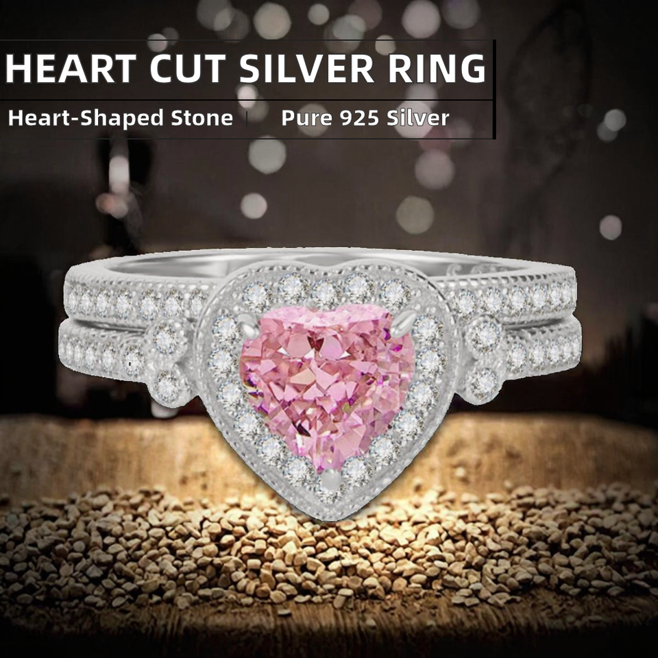 Luxury Women's Heart Cut 8A High Carbon Diamond Gold Plated 925 ...