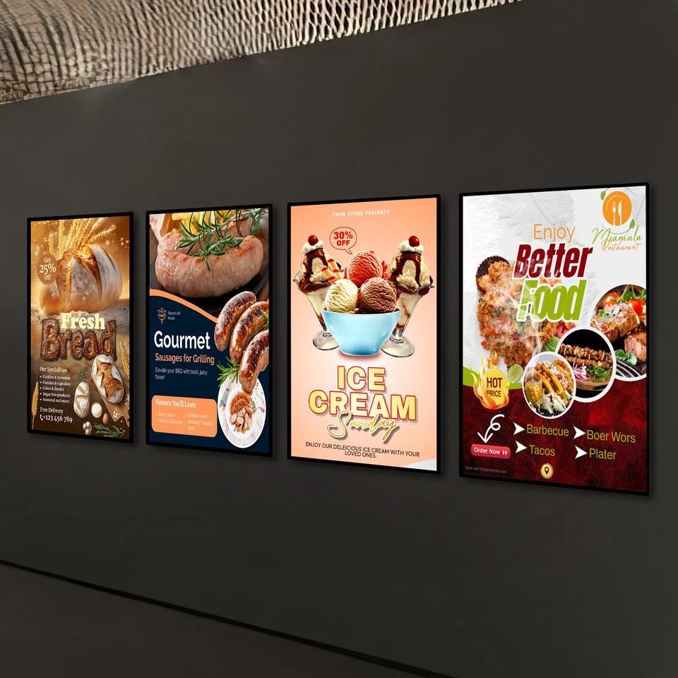 Custom Menu Aluminum Frame LED Display Panel Light Box