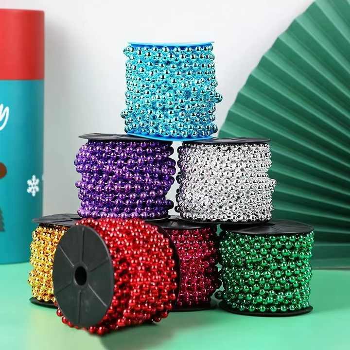 New Hot 8mm Connected Beads 10m/roll Plastic Plating Decorative Chain ...