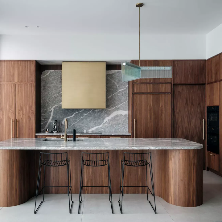 2025 Contemporary Wood Veneer European Design Fireproof Kitchen ...