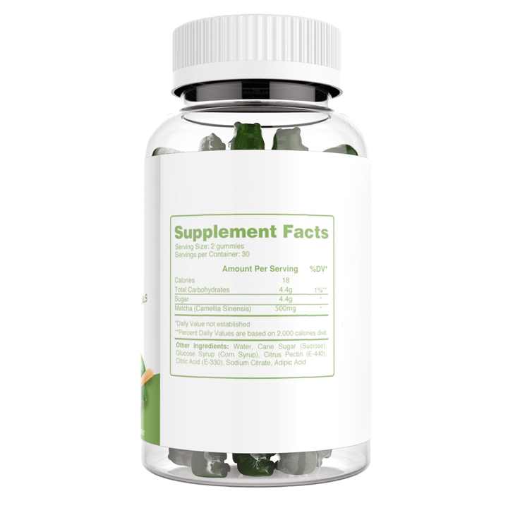 Matcha Green Tea Flavored Gummy Candy Adult Herbal Supplements 60-count ...