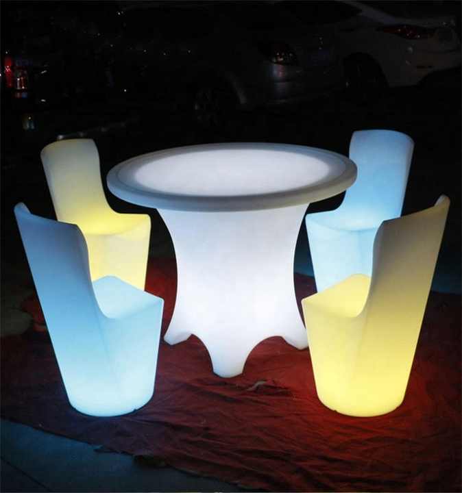 Garden Lights Led Outdoor Chair Set Glow Bar Rechargeable Led Furniture ...
