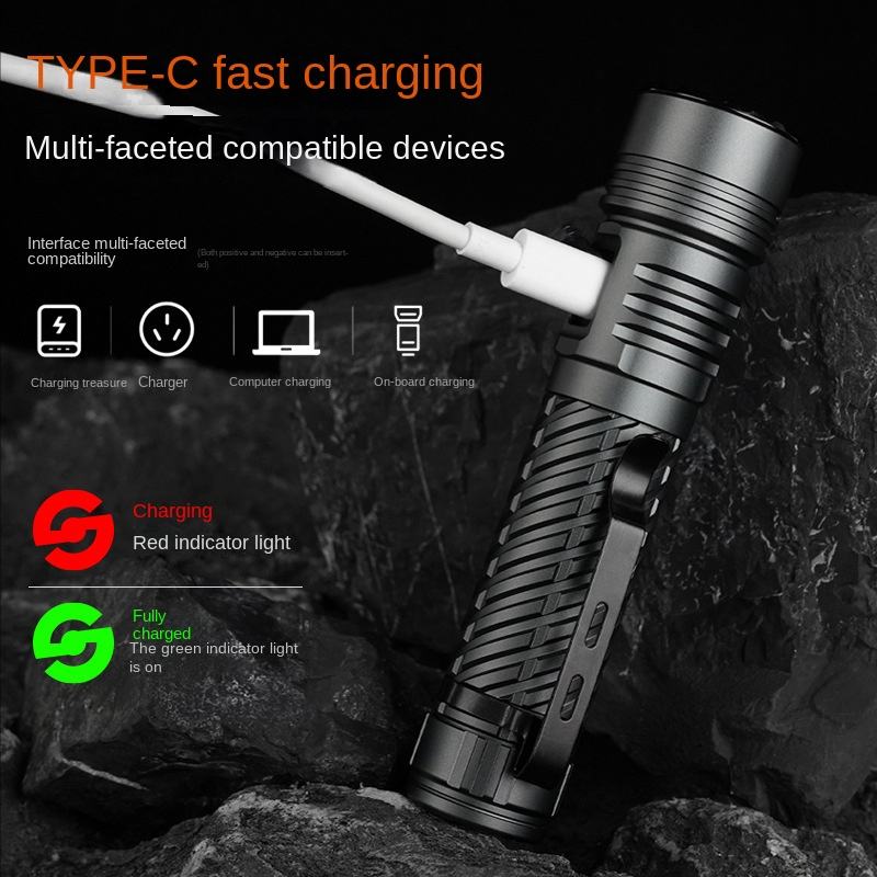 New Aluminum Cup High-power LED Lighting Fixed Focus Flashlight ...