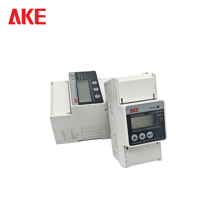 220V Single-Phase Smart Electric Meter LCD Display 2P DIN Rail Active ...