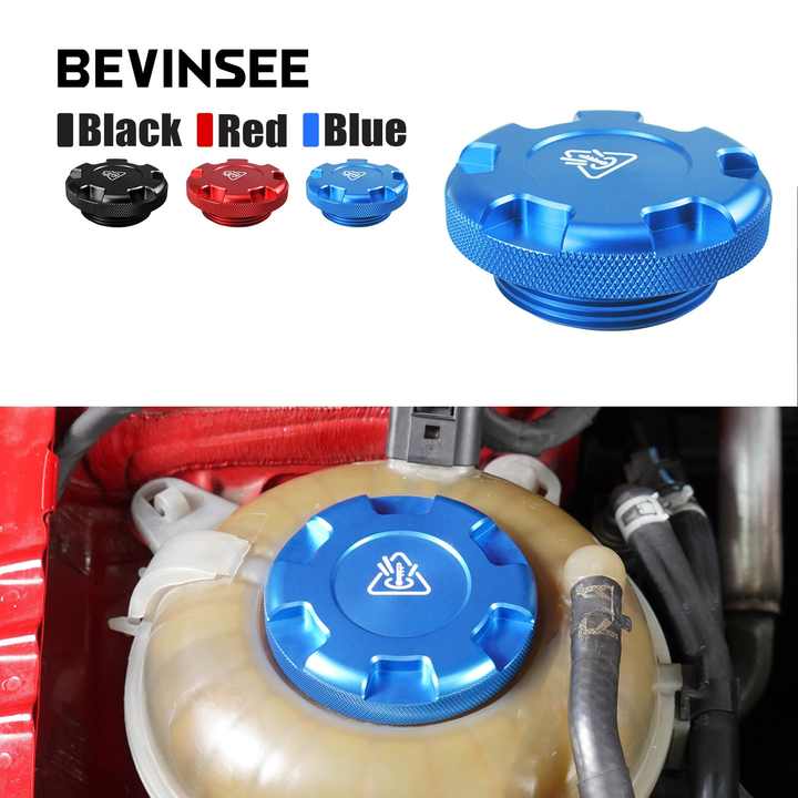 Bevinsee Aluminum Coolant Reservoir Expansion Tank Radiator Cap for VW ...
