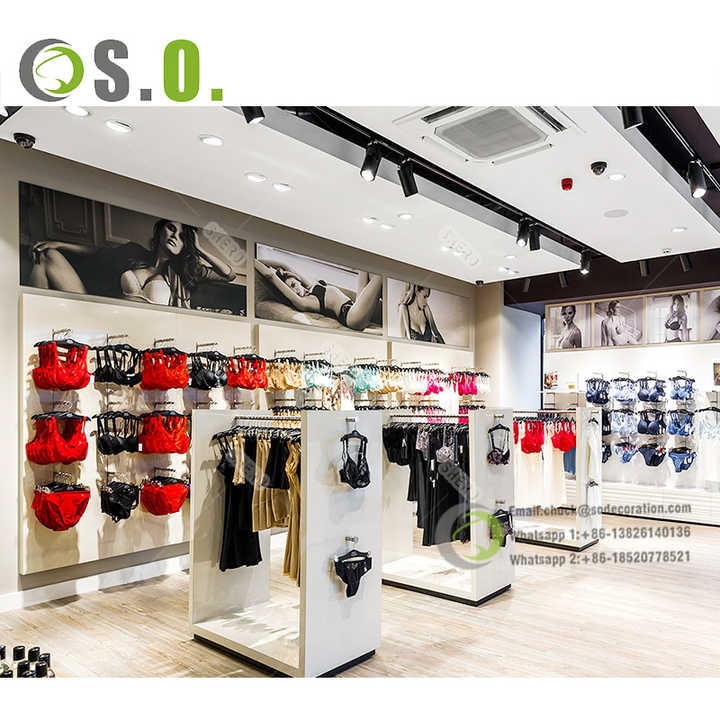 Wooden Lingerie Display Store Design For Underwear And Bra Display Rack ...