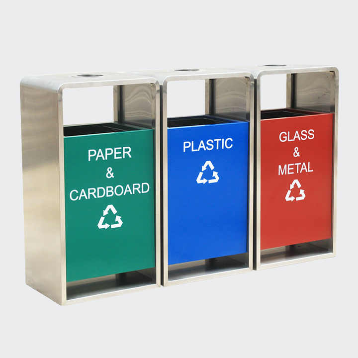 Customized Outdoor Big Metal Garbage Receptacle - Eco-friendly