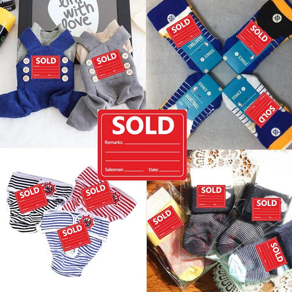 Red Sold Labels Easy Tear Self Adhesive Stickers for Price Display ...