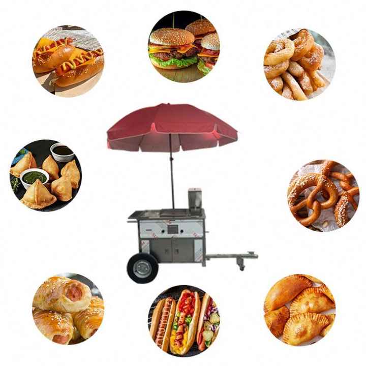 Fast Food Cart Mobile Ice Cream Cart Customized Street Food Trailer ...