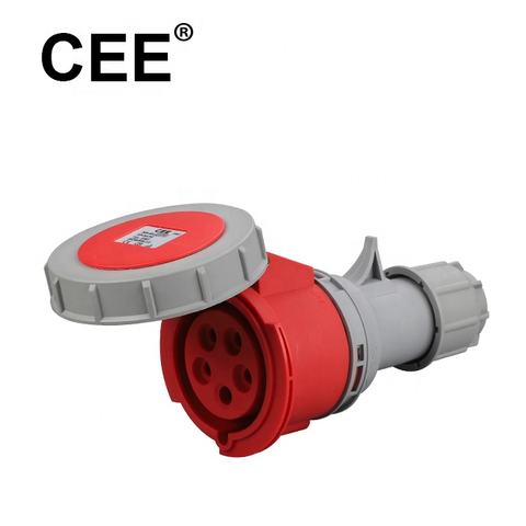 CEE Waterproof IP67 380V 440V 32a 4 Pin 3P+PE 3h Industrial Plugs