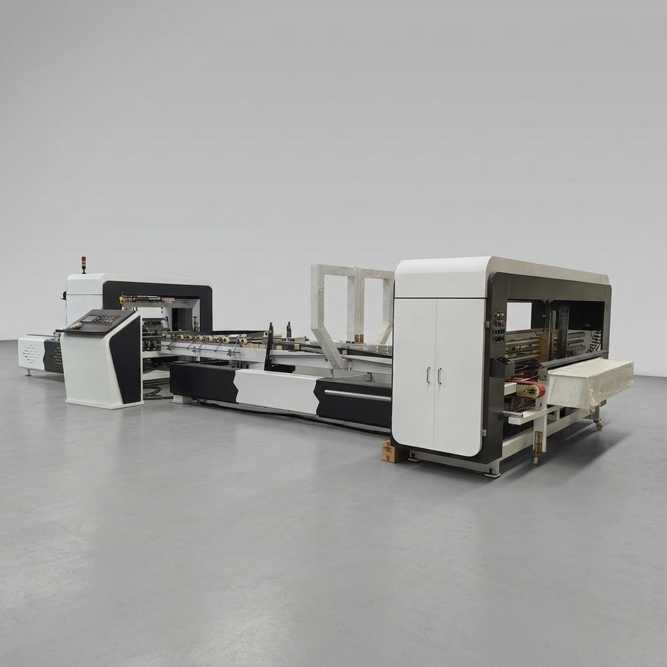 Corrugated Carton Box Folding Gluing Machinery Automatic Cardboard Box ...