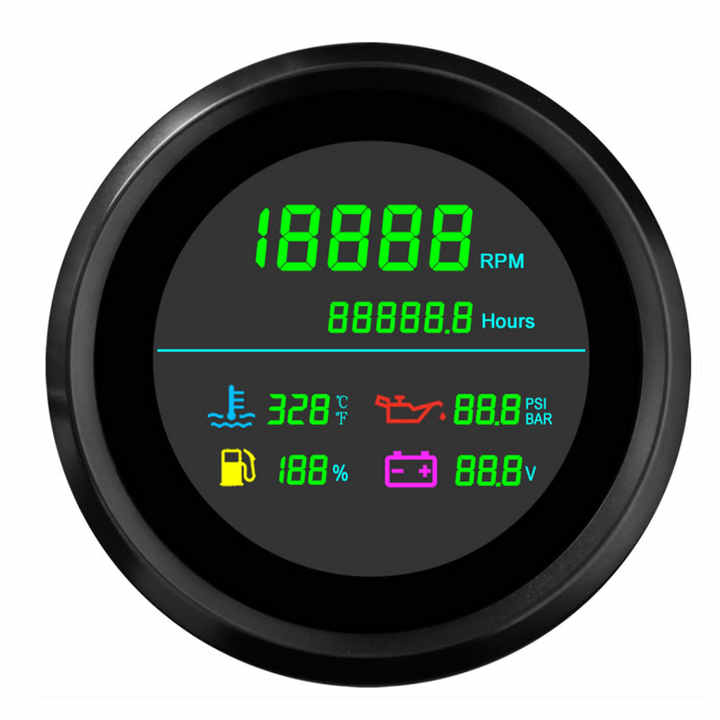 Motorcycle Tachometer Hour Meter Oil Temperature Fuel Gauge