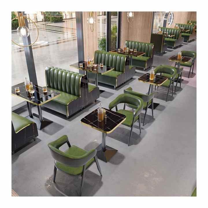 Modern Chesterfield Leather Sofa Set Designs for Restaurants