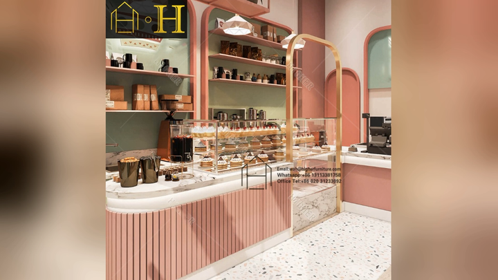 Customized Cake Store Display showcase Bread Cabinets Sweet Shop Bakery ...
