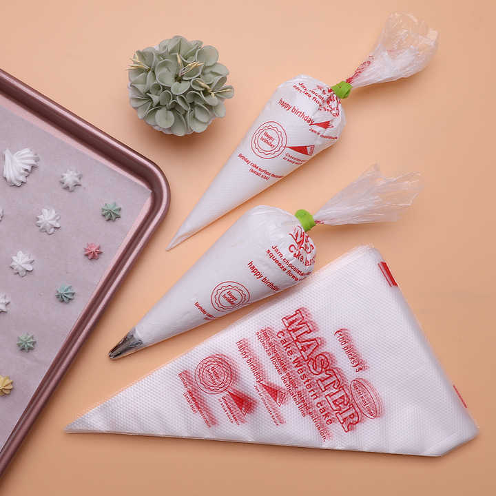 Custom 100pcs Pack Pastry Piping Bags -Disposable Baking Accessories