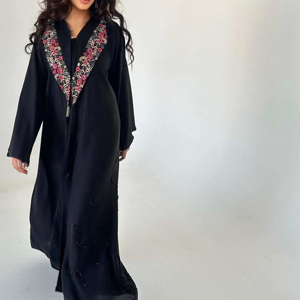 Black Abaya 2026 Dubai Robe Grace Fashion Women Abaya Embroidery Flower ...