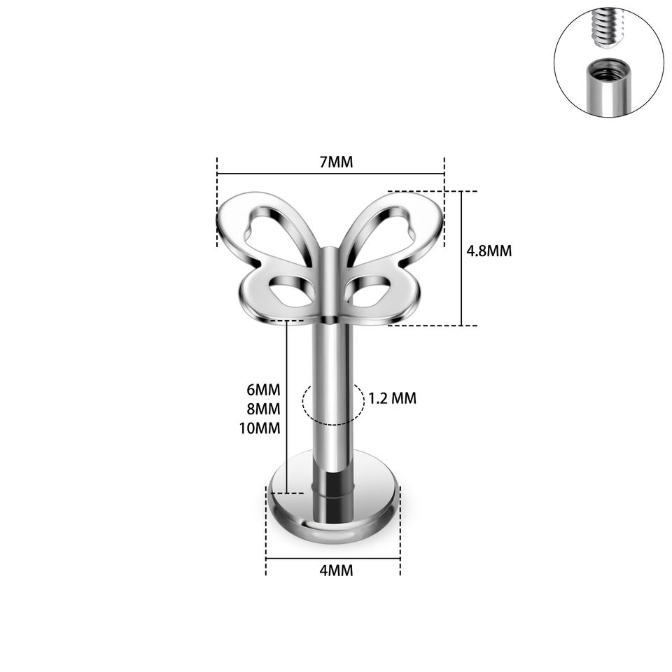 G23 Titanium Labret for Women Piercing Nasal Nail 16G Cartilage Helix ...