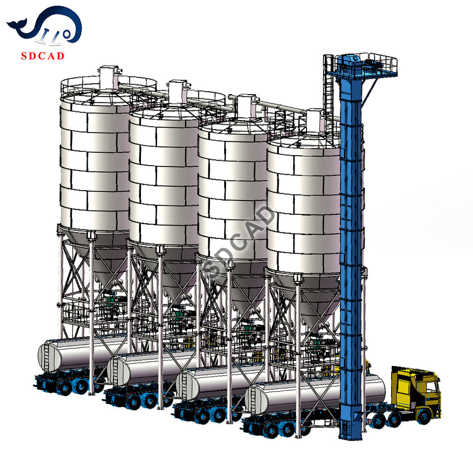 Cement Silo With Butterfly Valve and Auger Feeder Used for Cement ...