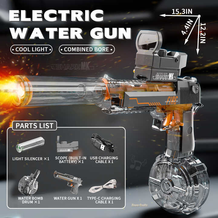 Electric Water Bullet Blaster Guns High Shooting Speed Sand Eagle ...